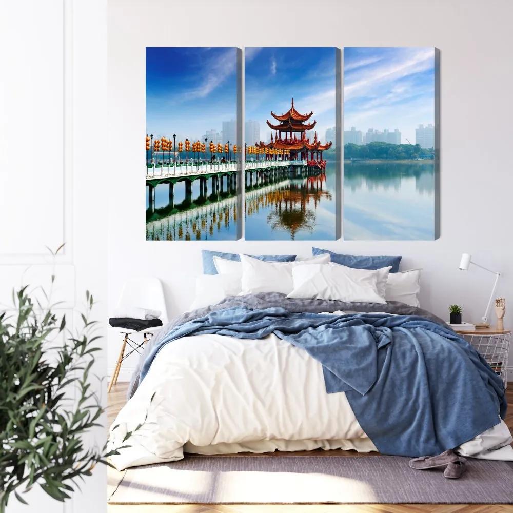 Vícedílný obraz Slavná Turistická Atrakce Kaohsiung Nedostatek Nedostatek Přírodní plátno 150x100