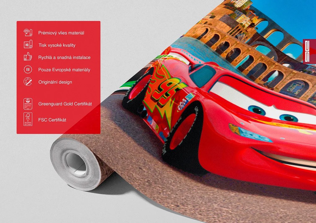 Dětská vliesová fototapeta na zed' Auta Závod, Disney | 155 x 110 cm | DFTDNM 5201