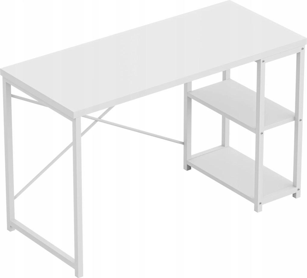 Loftový psací stůl s policemi Do Průmyslové Kanceláře Mark Adler Leader 2.0 Bílý