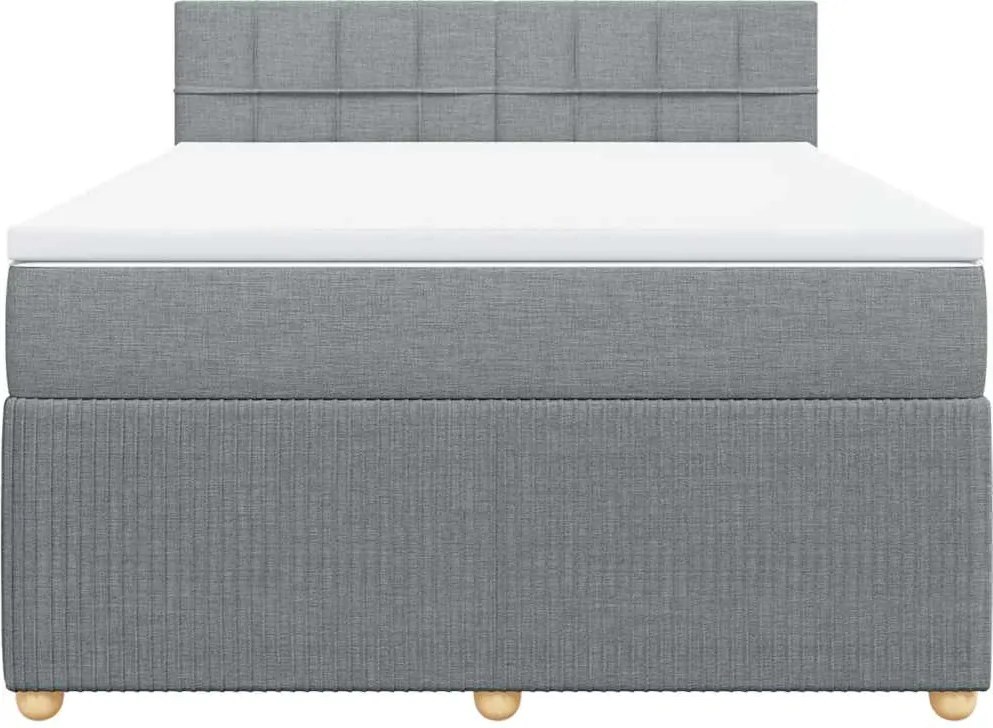 Box spring postel s matrací světle šedá 140 x 200 cm textil 3287479