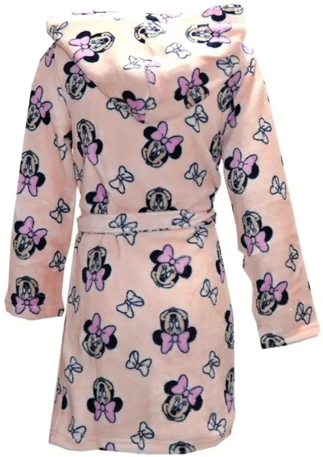 Dětský / dívčí župan s kapucí Minnie Mouse - Disney - broskvově oranžový, 116 / 128