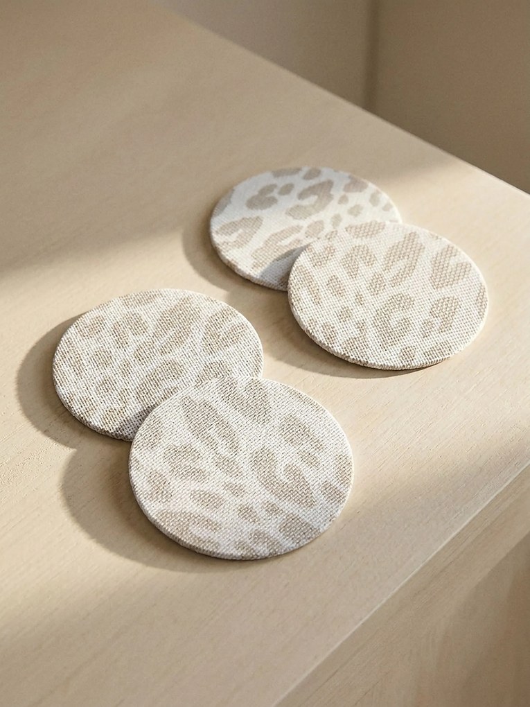 Sinsay - Podtácky pod hrnek se skvrnitým vzorem 4 pack - béžová