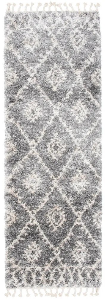 Kusový koberec shaggy Azteco šedý atyp 70x300cm