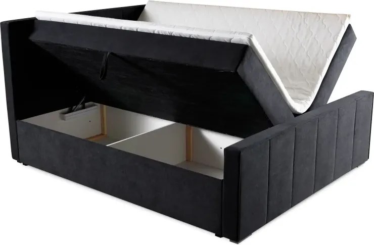 Boxspring postel RITA, 200x160, antracitová (pretty 21)