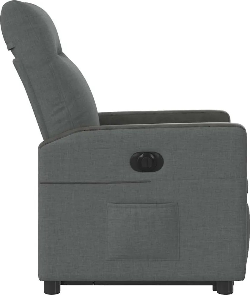 Elektrické zvedací polohovací křeslo tmavě šedé textil 3324067