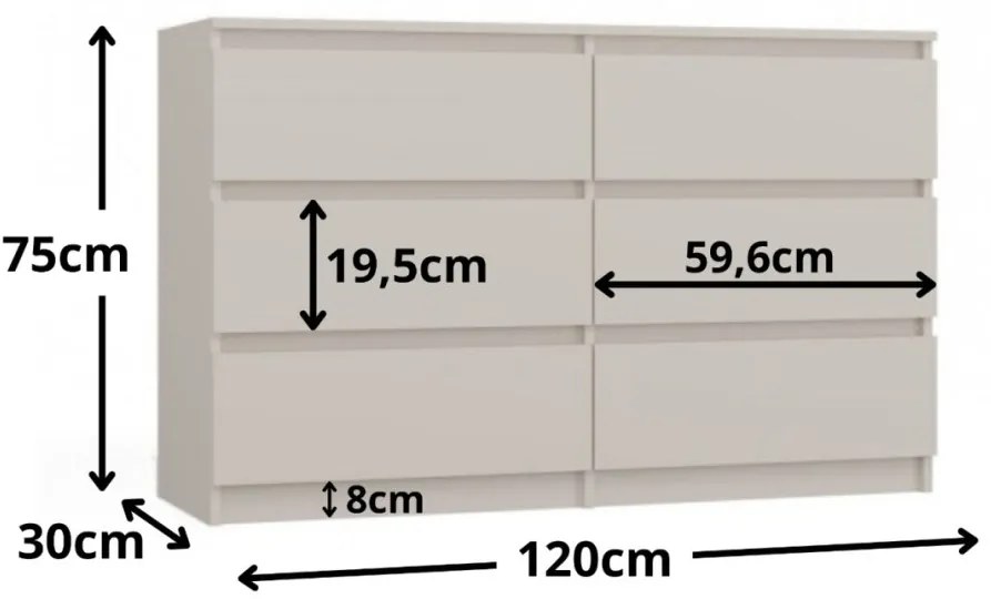 Komoda MALWA M6 120 - výběr z 6 provedení