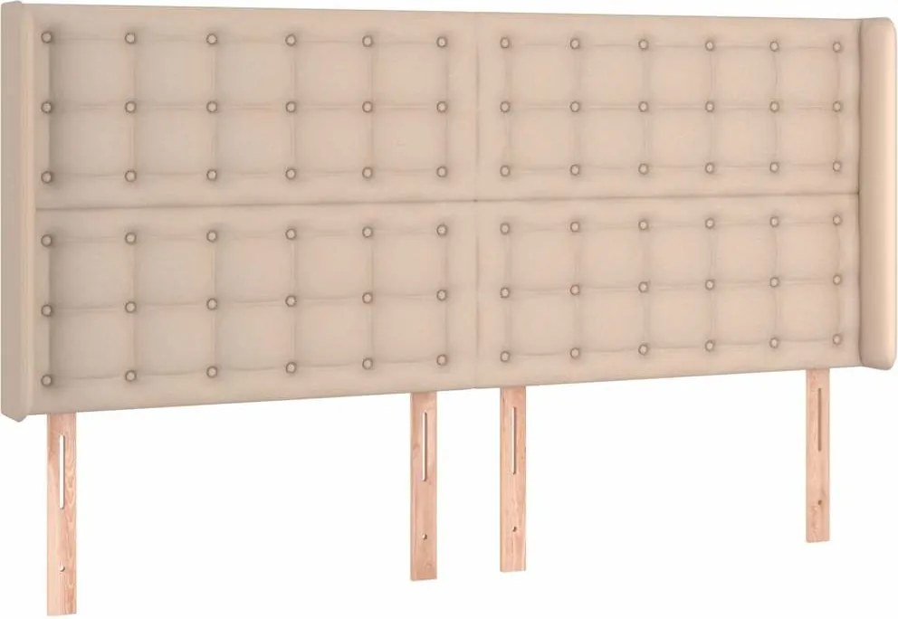 Čelo postele typu ušák cappuccino 183x16x118/128 cm umělá kůže 3119687