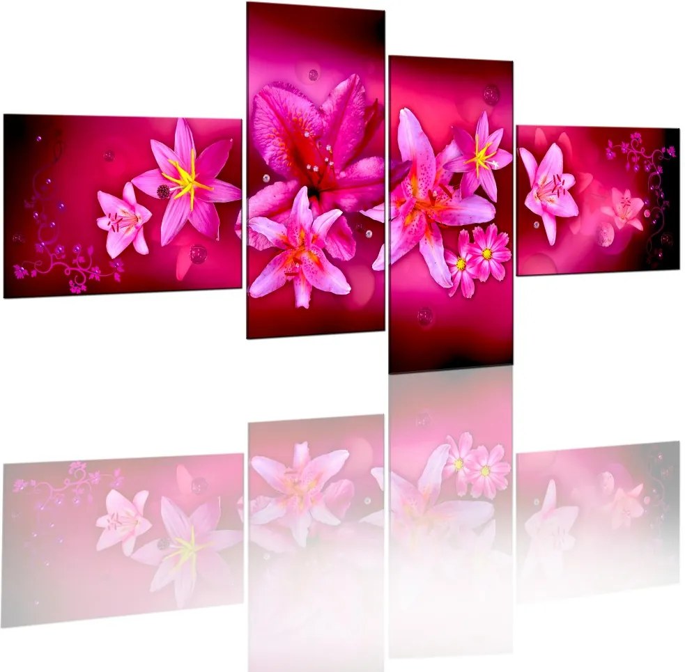 Obraz na plátně Bimago - Beauty of the lilies 100x45 cm