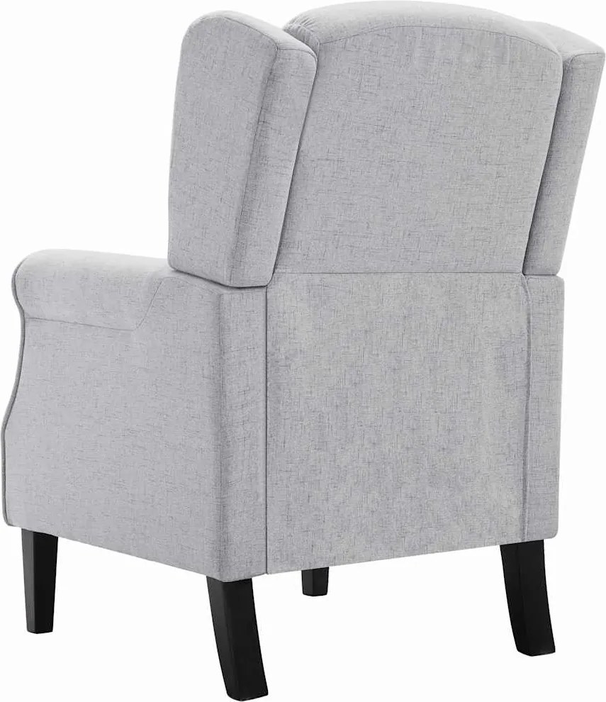 Křeslo světle šedé textil 248615
