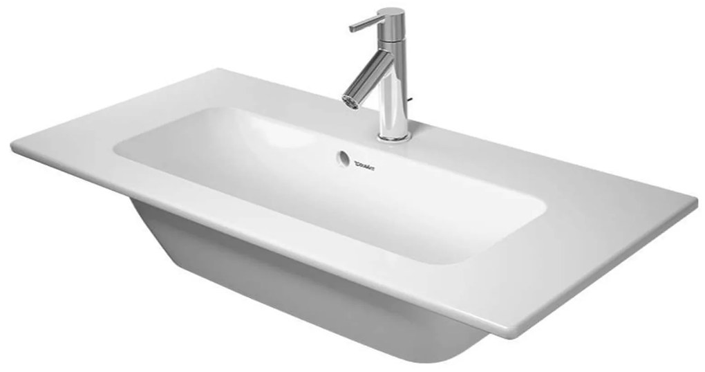 Duravit ME by Starck - Nábytkové umyvadlo Compact, 83x40 cm, 1 otvor pro baterii, s WonderGliss, matná bílá 23428332001
