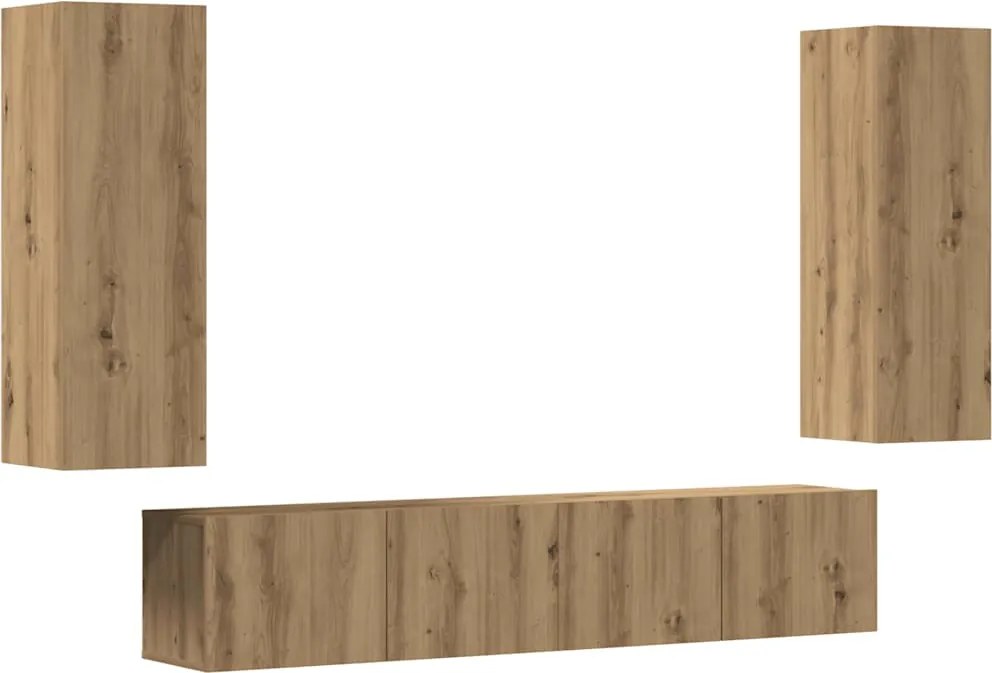 Nástěnné TV skříňky 4 ks dub artisan kompozitní 3328972