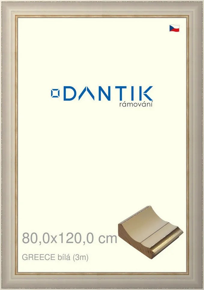 DANTIK rámeček 80x120 | GREECE bílá (Plexi Čiré)