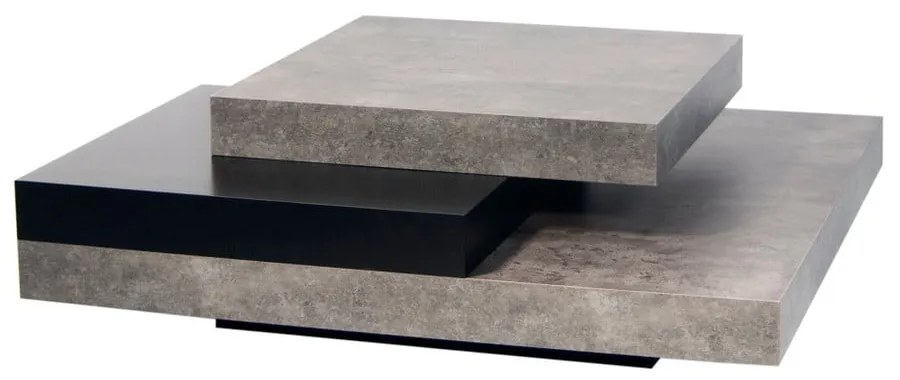 Konferenční stolek v betonovém dekoru s černými detaily TemaHome Slate
