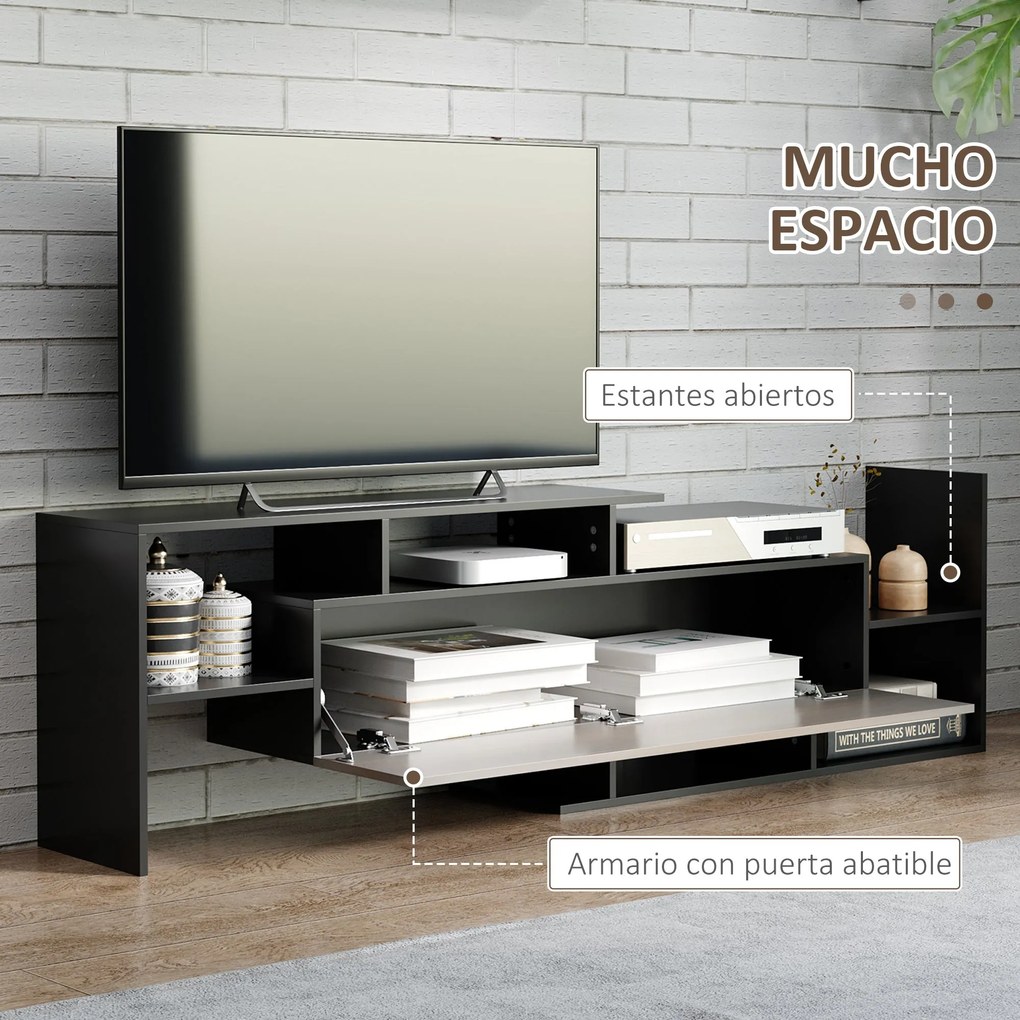 HOMCOM Sada nábytku do obývacího pokoje - Stojany na TV pro TV do 165 cm nebo konzole pro TV do 102 cm se stojanem na TV 153,6x25x42 cm a nástěnnou p…