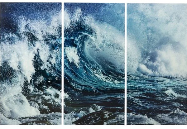 Obraz na skle Triptychon Wave 160×240 cm - set 3 kusů
