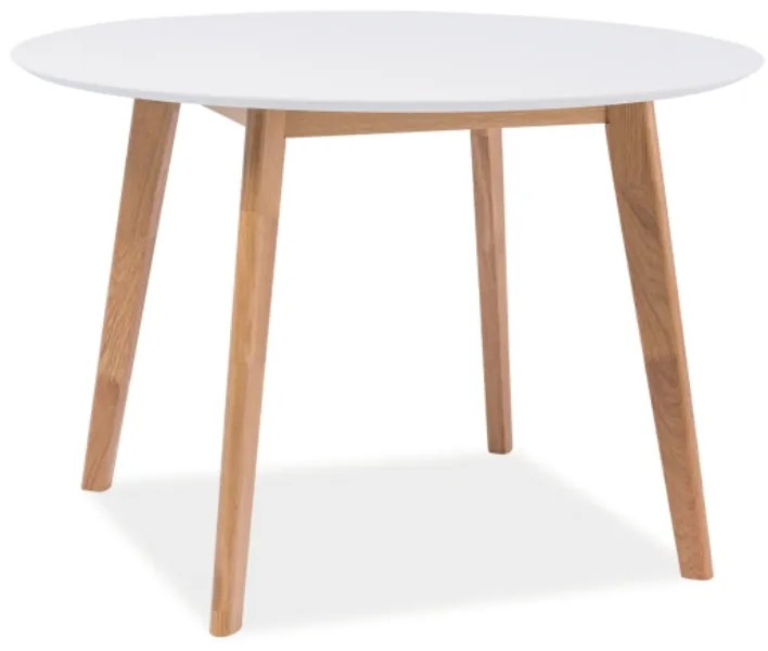 SIGNAL Jídelní stůl - MOSSO II, 100x100, matná bílá/dub