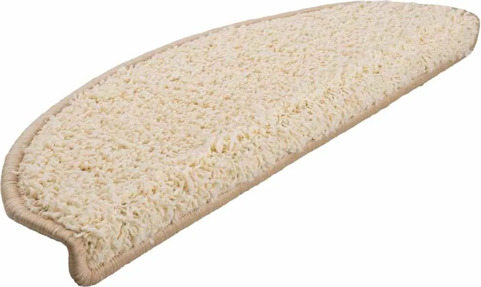Schodové rohože 10 ks 65 x 21 x 4 cm krémové, půlkulaté, velké 149807