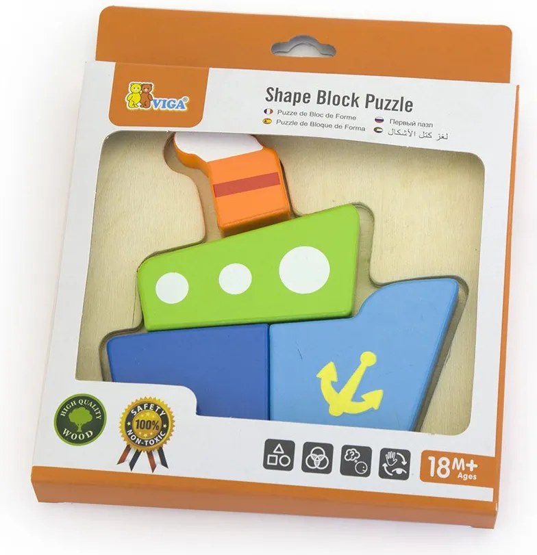 Dřevěné puzzle pro nejmenší Viga Loďka
