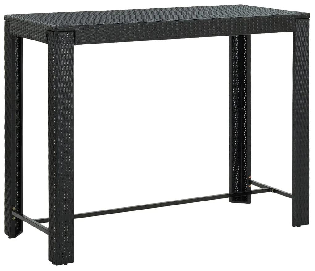 Zahradní barový stůl černý 140,5 x 60,5 x 110,5 cm polyratan,  45877