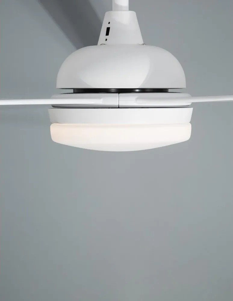 Matně bílé kovové LED stropní svítidlo se skleněným stínidlem Flow – Nova Luce
