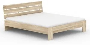 Manželská postel REA Nasťa 180x200cm - dub, 1. pás čela 1027 - bílá, 2. pás čela 1100 - zelená, 3. pás čela v barvě postele