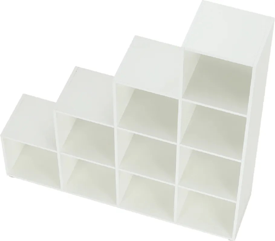 Regál pyramida, bílý, DTD laminovaná, NORAH