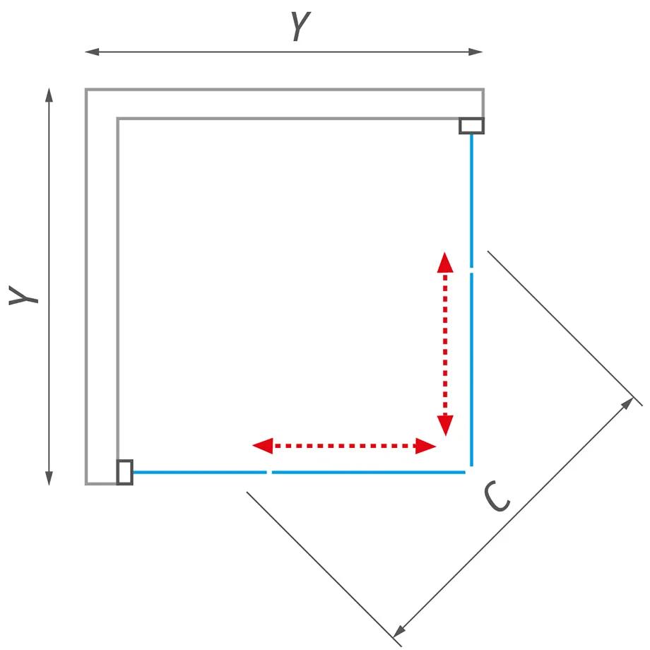 Čtvercový nebo obdélníkový sprchový kout s dvoudílnými posuvnými dveřmi LLS2 1900 mm (1175-1190)×(775-790) 525 Intimglass O Brillant LLS2/1200×800 554-1208000-00-21