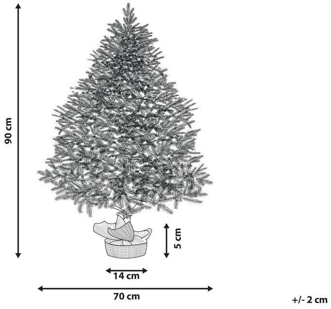 Vánoční stromeček v jutovém pytli 90 cm zelený RINGROSE Beliani