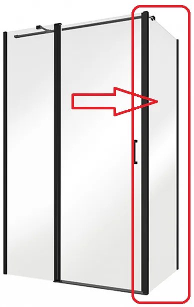 BESCO Pevná stěna EXO-CH BLACK BARVA rámu - Černá, Rozměr A - 100 cm, Rozměr C - 190 cm, Směr zavírání - Univerzální Levé / Pravé, Výplň - Čiré bezpečnostní sklo - 6 mm BCEXOCH100BC