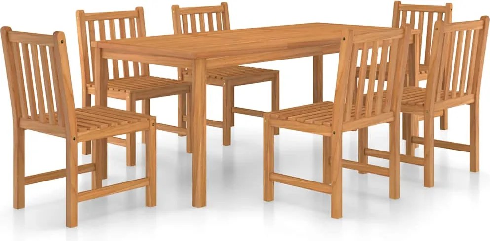 7dílná zahradní jídelní sada 180 x 90 cm masivní teakové dřevo 3059941