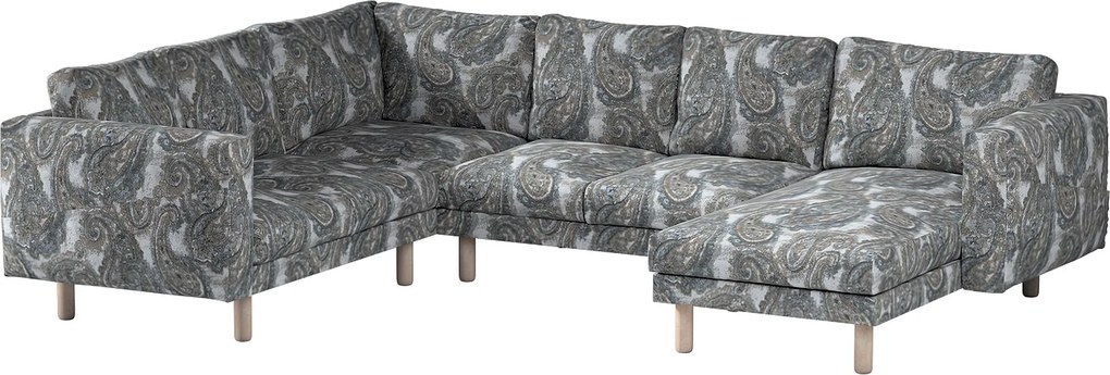 Potah na pohovku IKEA Norsborg rohová, 5-místná se šezlongem barva vícebarevná látka pletený vzor, vzorované