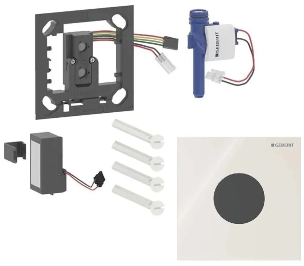 Geberit - Elektronické ovládání splachování pisoárů typ 40, bateriové napájení, Bluetooth, sklo/pískově šedá 116.034.JL.1