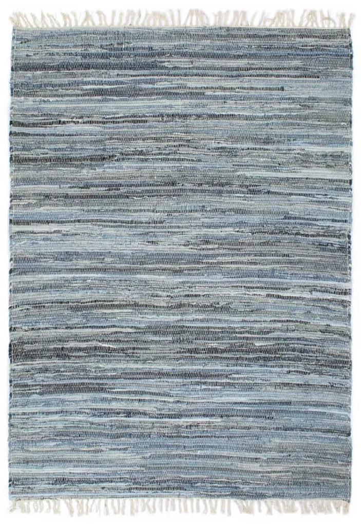 133946 vidaXL Ručně tkaný koberec Chindi riflovina 120 x 170 cm modrý
