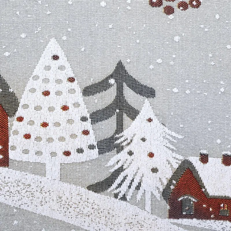 SCANquilt povlak MOTIV zimní domky bíločervená 45 x 45 cm