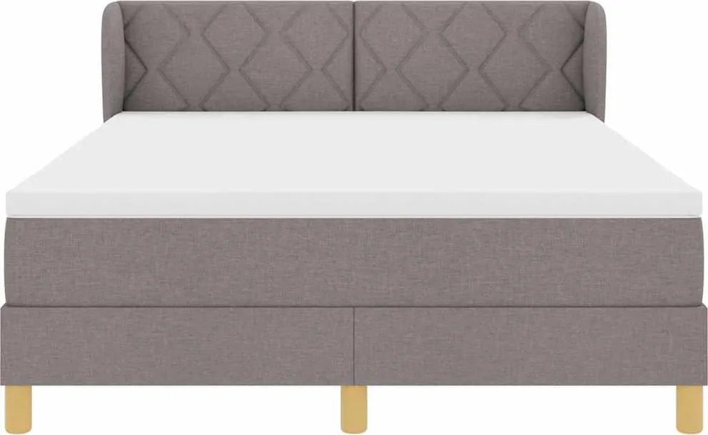 Postel s boxspringem s čelo Taupe 160 x 200 cm textil 3340287