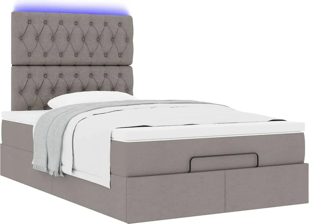Osmanský rám postele s matrací taupe 120x200cm textil 3314083