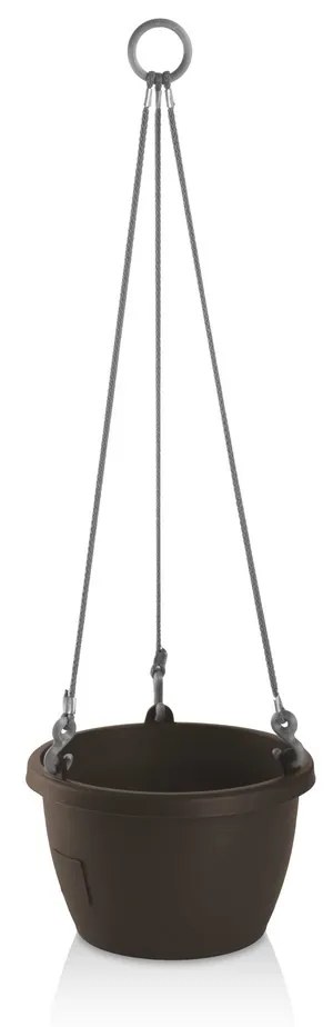 Gardenico Samozavlažovací závěsný květináč Marina hnědá, pr. 25 cm, pr. 25 cm