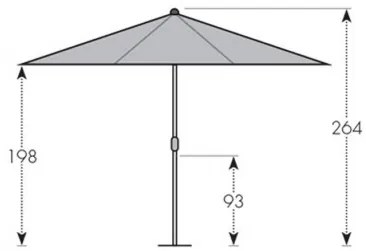 Slunečník s klikou s ultra uv ochranou Doppler ALU WOOD 3,5 m - hnědý