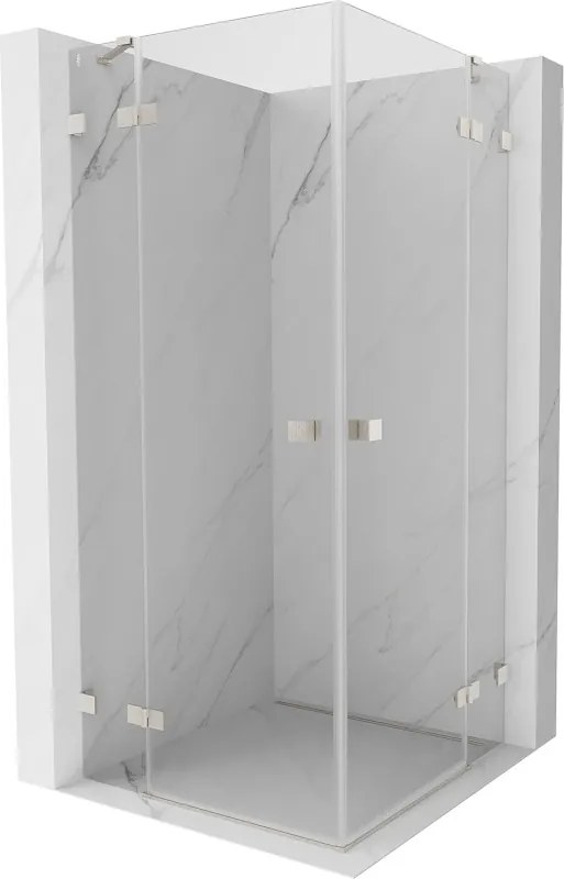 Mexen Lunar Duo, výklopný sprchový kout 100 x 100 cm, 8mm čiré sklo, ocelový profil, 834-100L-100P-97-00
