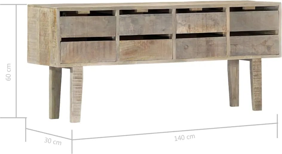 Příborník 140 x 30 x 60 cm masivní mangovníkové dřevo 247914