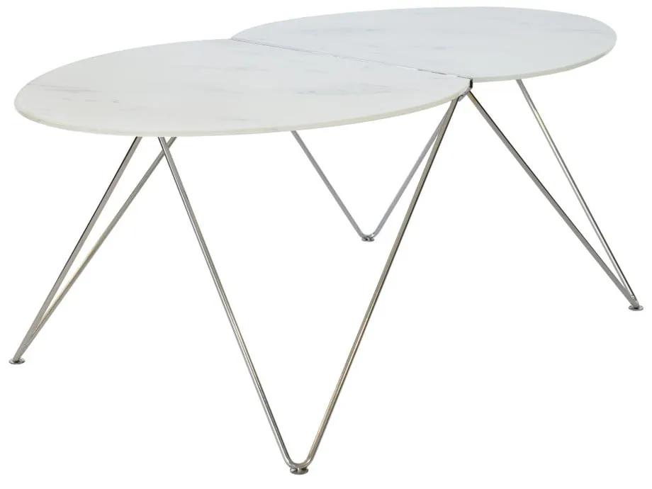 Konferenční stolek s dekorem mramoru a chromovaným podnožím RGE Ant