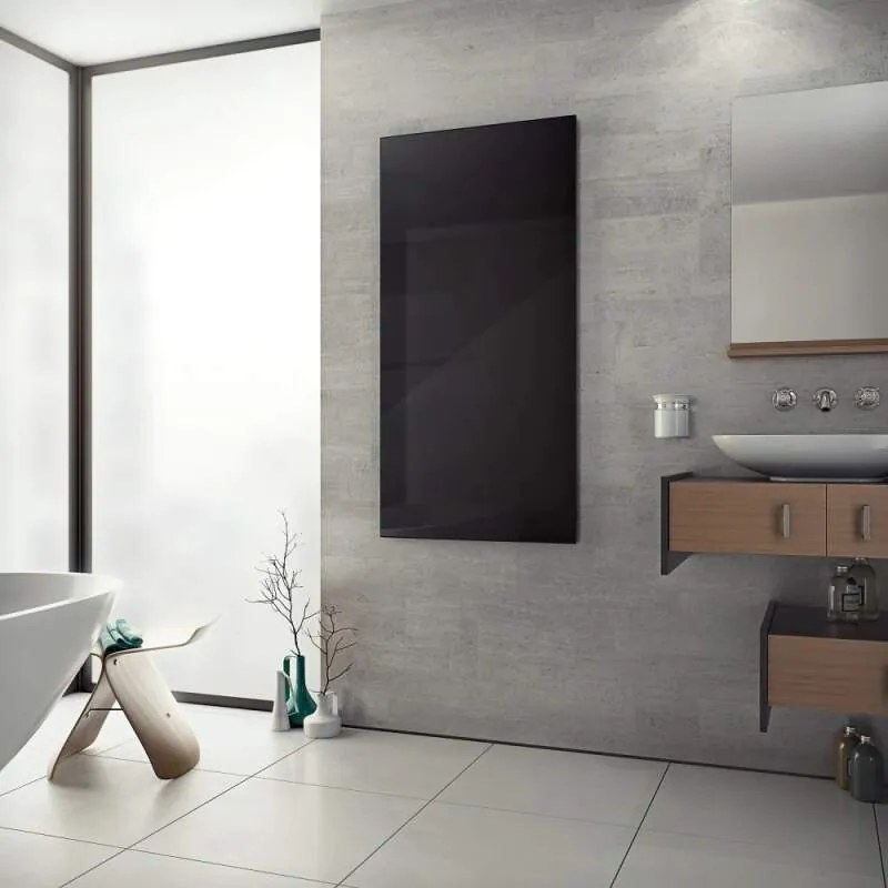 Černý skleněný infrapanel ByeCold 700 W, 120 × 60 cm