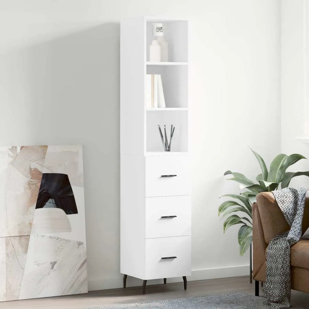 vidaXL Skříň highboard 34,5 x 34 x 180 cm kompozitní dřevo [3189721] Barva: Betonová šedá