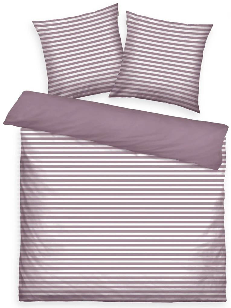 Bavlněné povlečení 200x220 Tom Tailor heather purple stripes Renforce povlaky na polštáře 80x80