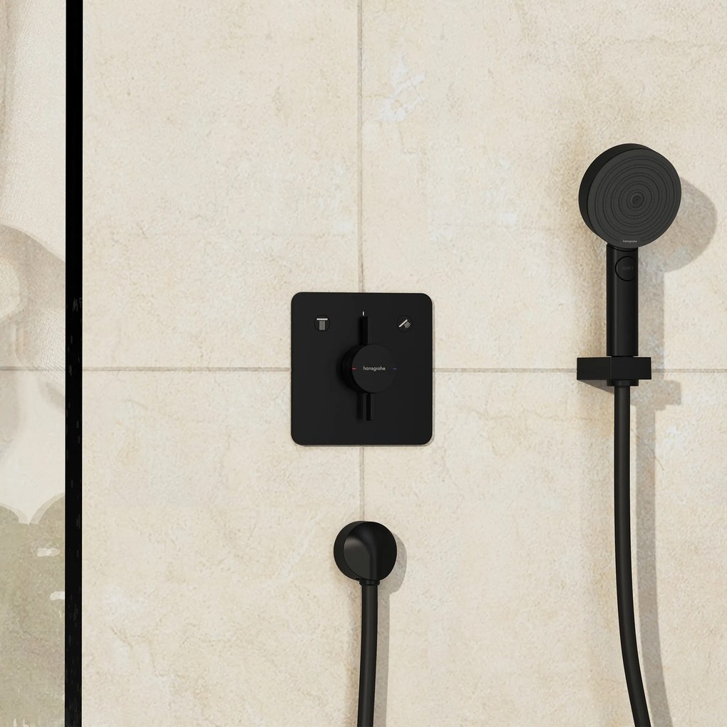 Hansgrohe DuoTurn Q, baterie pod omítku pro 2 spotřebiče, černá matná, HAN-75414670
