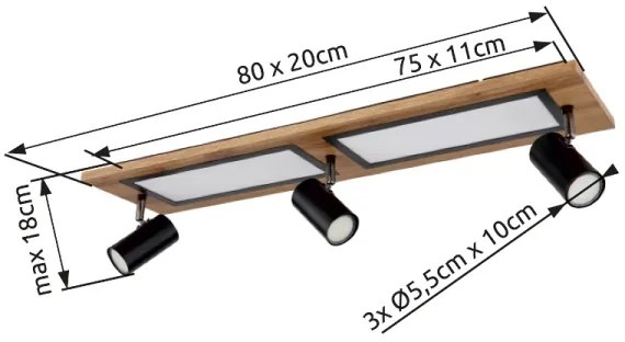 Globo 67306D1 - LED Bodové svítidlo ULLA LED/24W/230V + 3xGU10/5W