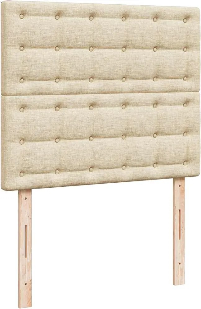 Box spring postel s matrací krémová 120x200 cm textil 3292042