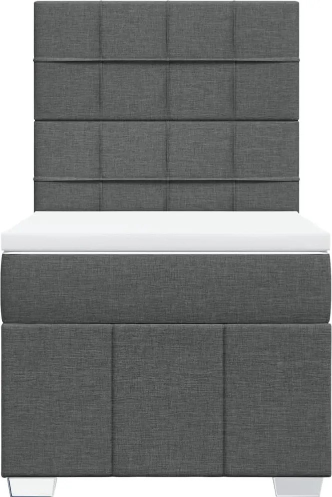 Box spring postel s matrací tmavě šedá 90x190 cm textil 3291524