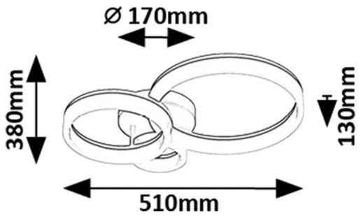Rabalux 71385 - LED Stropní svítidlo AMILIA LED/24W/230V 3000/4000/6500K černá