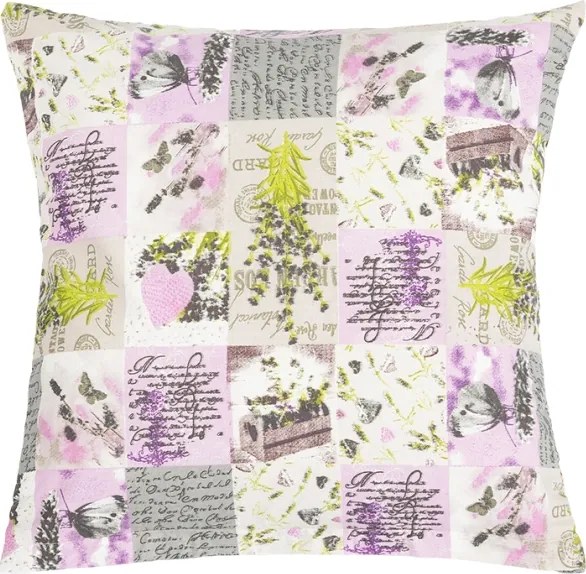 Bellatex Polštářek ADÉLA 40x40 cm Patchwork lila